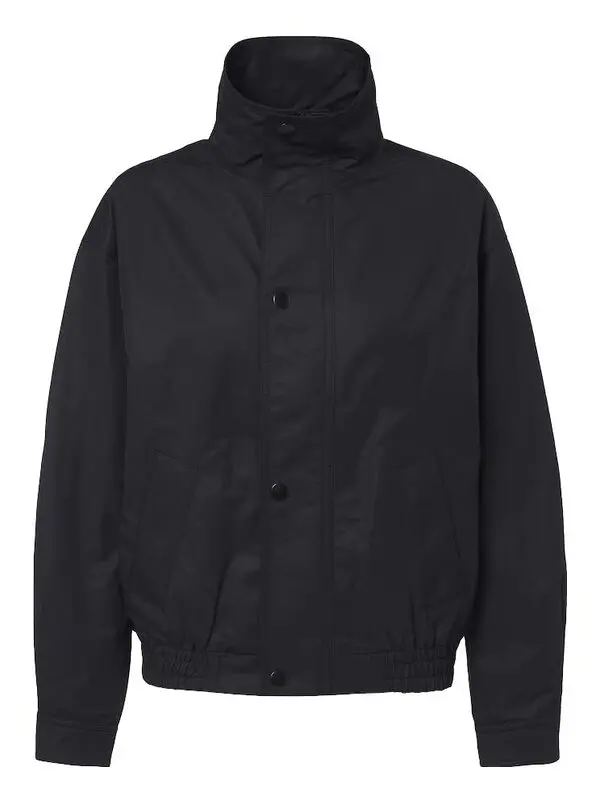 NILI LOTAN Klaire Cotton-blend Bomber Jacket - Black