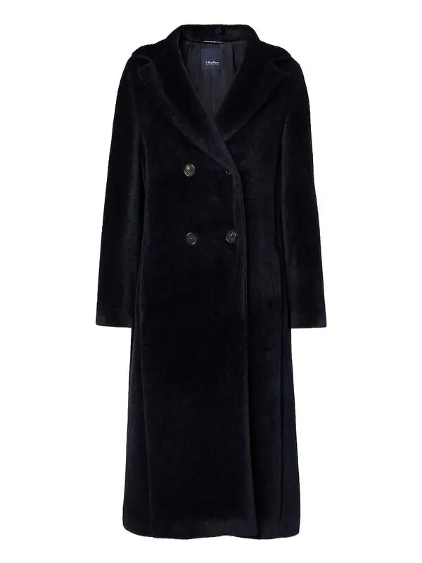 Max Mara Alpaca And Wool Double-breasted Coat - Blue