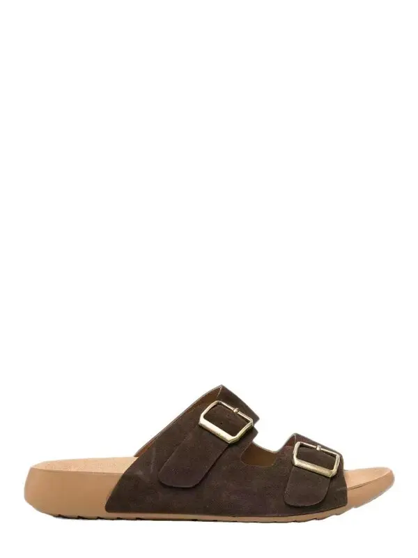 SERGIO MORETTI FIRENZE Suede Buckle-fastening Sandals - Brown