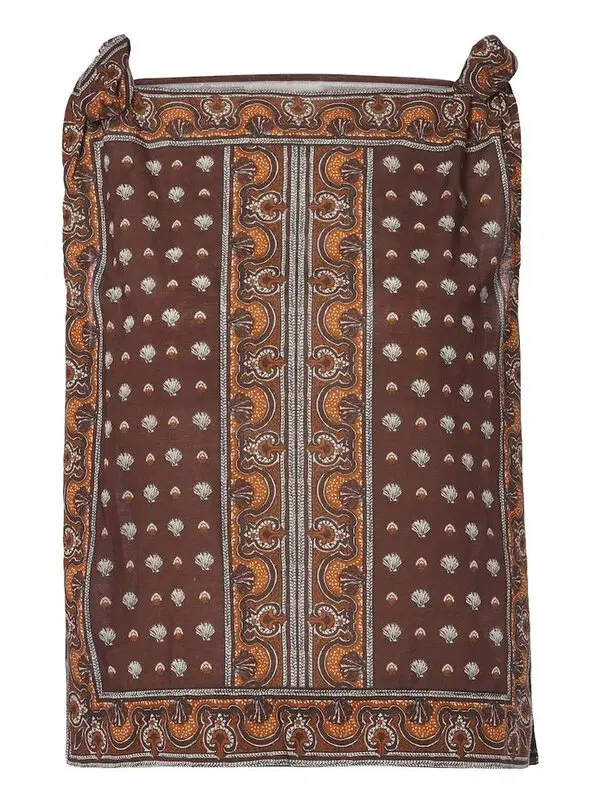 DÔEN Amalia Printed Cotton Voile Top - Brown