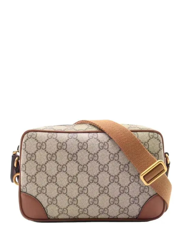 Gucci Gg Supreme Emblem Crossbody Bag - Neutrals