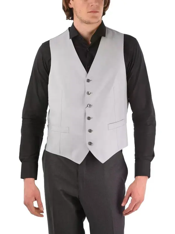Corneliani Single-breasted Wool Waistcoat - Grey