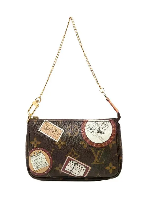 LOUIS VUITTON 2008 Monogram Patch Mini Pochette Accessoires Handbag - Brown