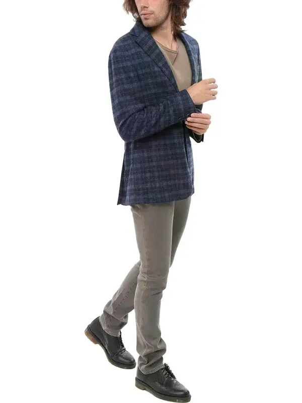 Corneliani Nino Danieli Checked Blazer - Blue