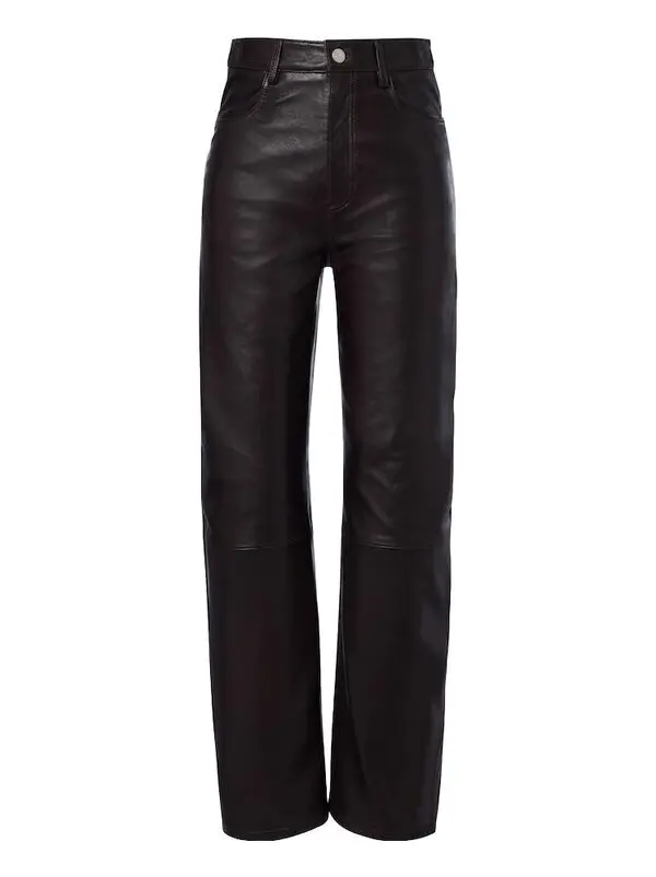 ARMA Leather Wide-leg Trousers - Brown