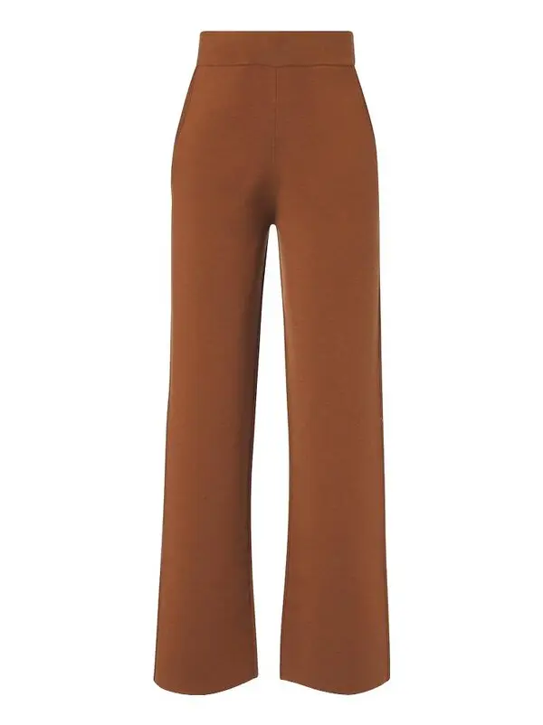 Max Mara Wool-blend Wide-leg Pants - Brown