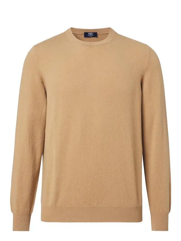 Fedeli 100% Cashmere Crew Neck Sweater - Beige