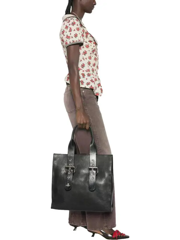 VIVIENNE WESTWOOD Leather Tote Bag - Black