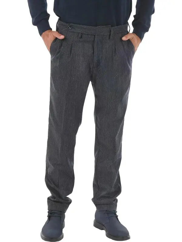 CRUNA Tailored Pinstriped Trousers - Grey