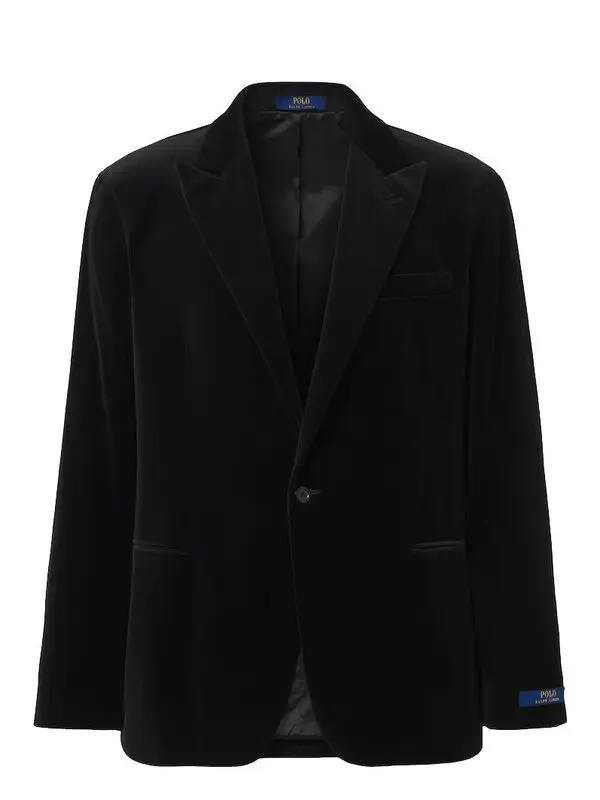Polo Ralph Lauren Single-breasted Velvet Blazer - Black