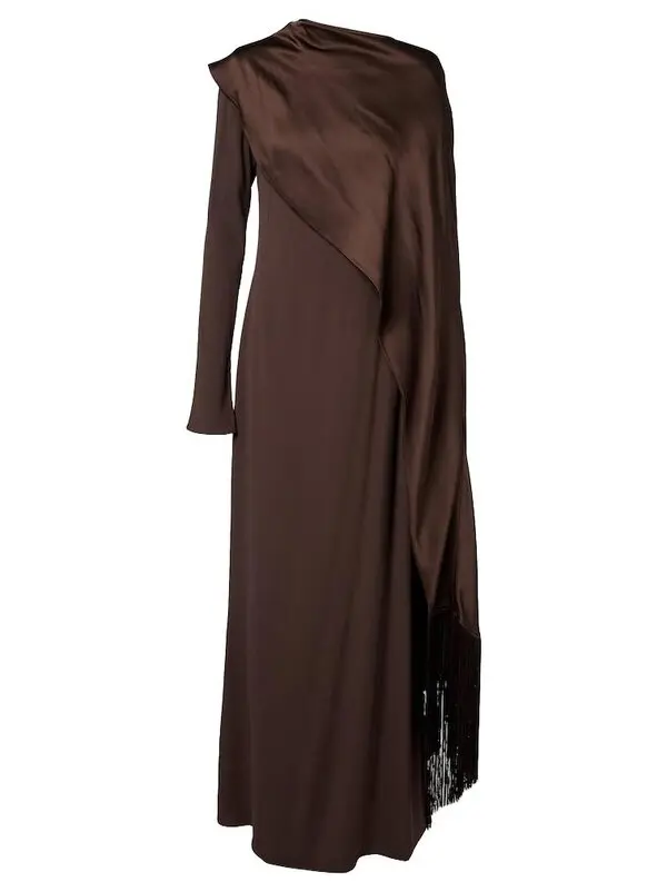 TALLER MARMO Mounia Cape Effect Gown - Brown