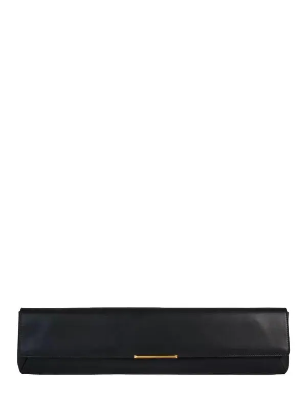 Balmain Smooth Leather Clutch Bag - Black