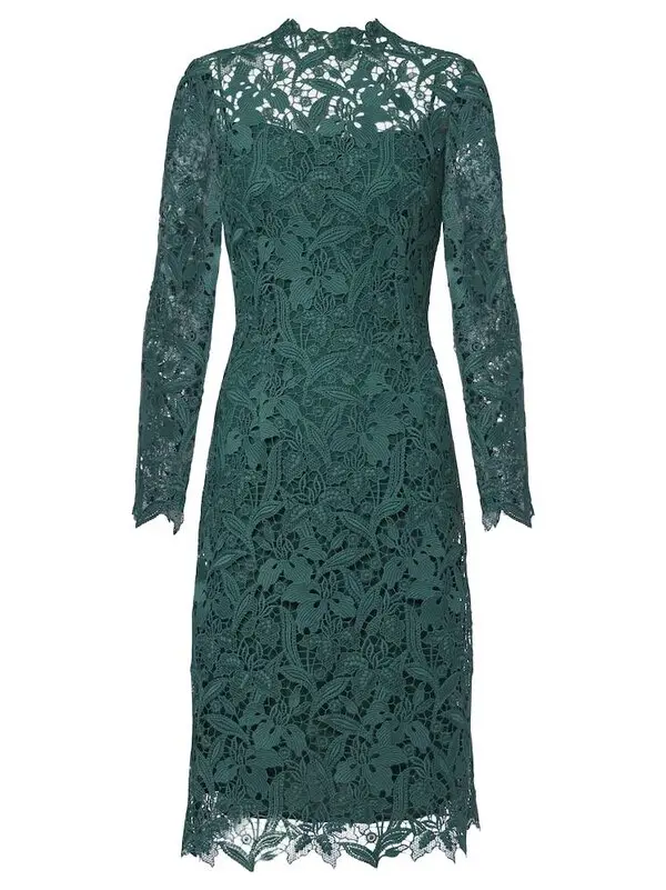 Monique Lhuillier Lace Mini Dress - Green