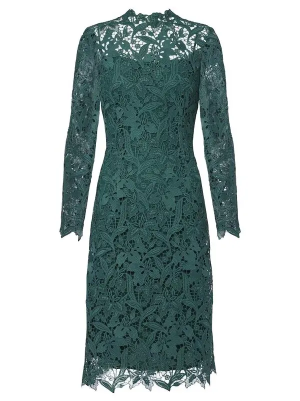 Monique Lhuillier Lace Minidress - Green