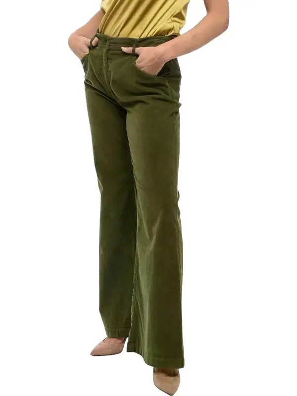 True Royal Corduroy Flared Trousers - Green