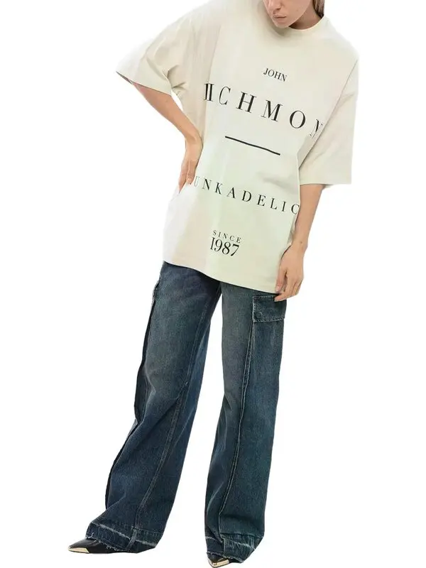 John Richmond Logo-print T-shirt - Neutrals