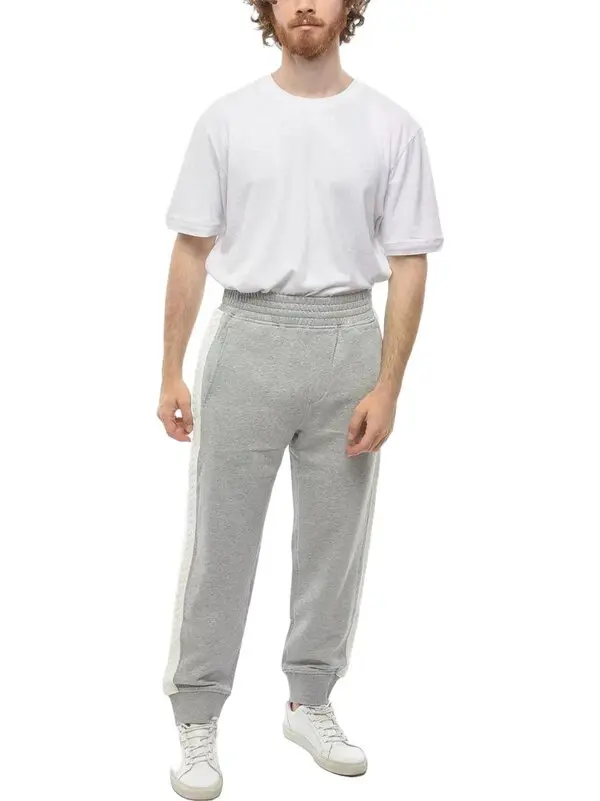 Neil Barrett Cable-knit-stripe Track Pants - Grey