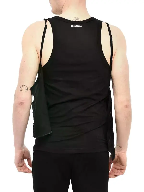 Dsquared2 Lace-trimmed Layered Tank Top - Black