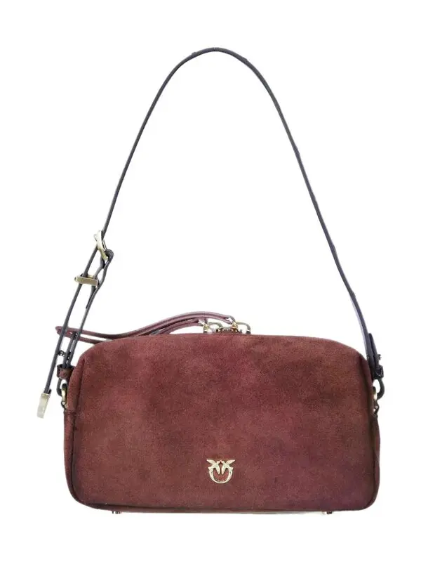 Pinko Trittico Suede Shoulder Bag - Brown