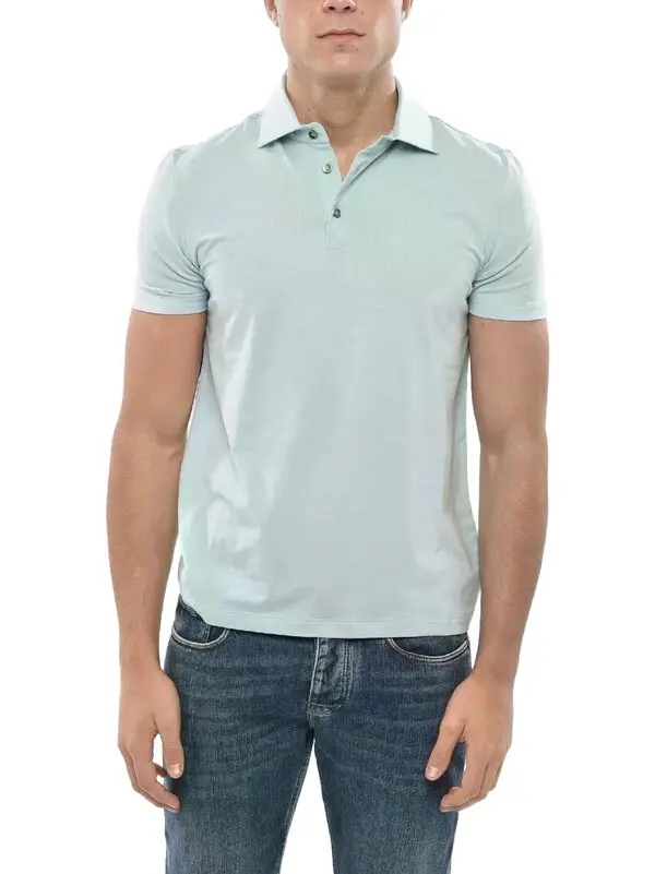 Malo Short-sleeve Button-down Polo Shirt - Blue