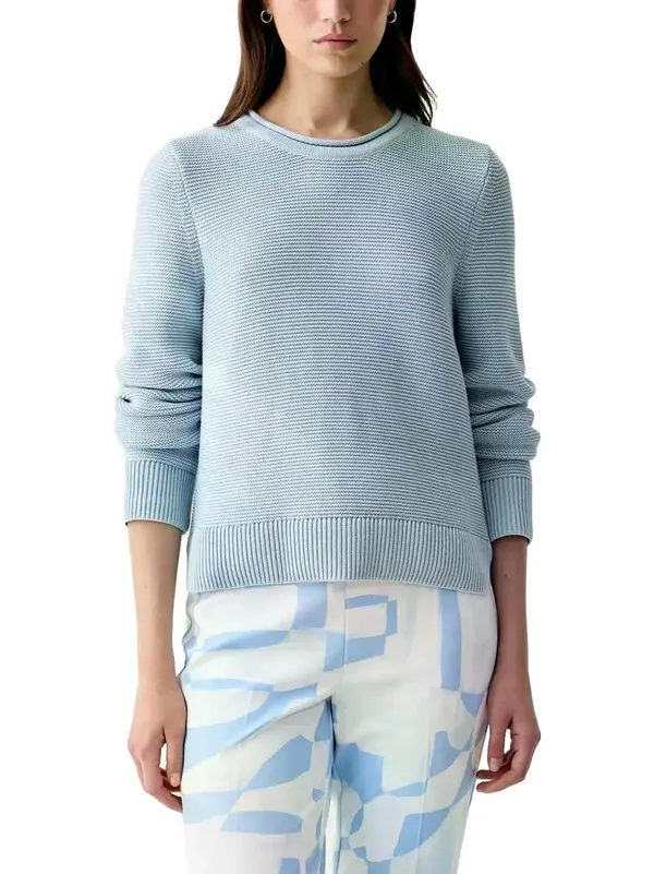 Barbour Fawley Ribbed-knit Cotton Sweater - Blue