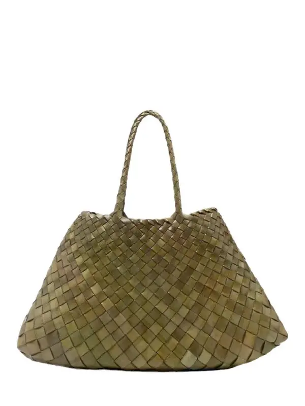 Dragon Diffusion Big Santa Croce Woven Leather Tote Bag - Green