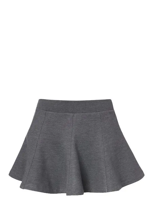 Gucci Double G Cotton And Silk Miniskirt - Grey