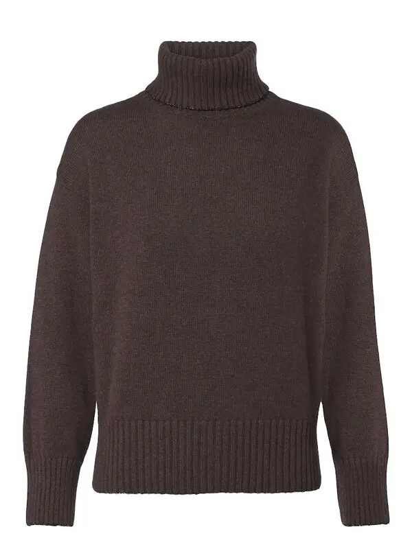 Eleventy 100% Cashmere Turtleneck Sweater - Brown