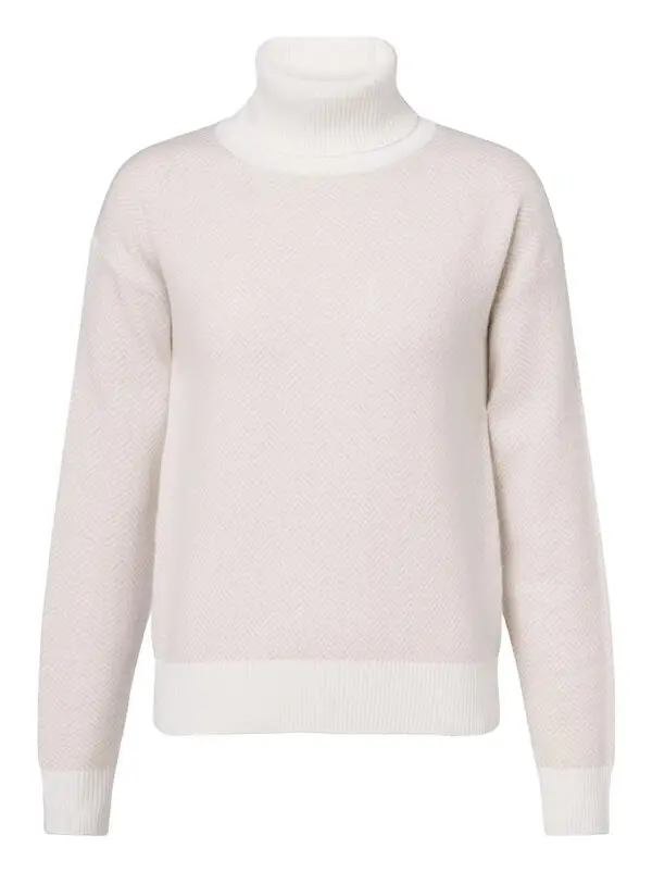 Eleventy 100% Cashmere Turtleneck Sweater - White
