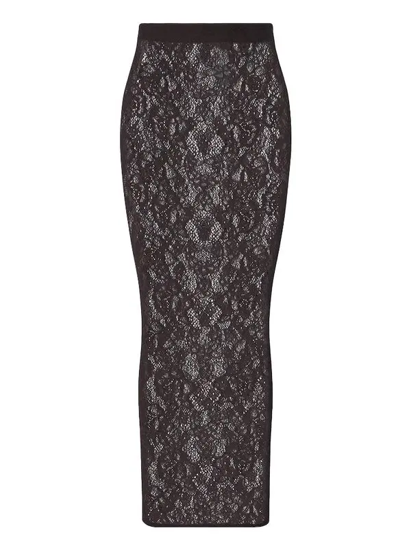 Wolford Sheer Lace Maxi Skirt - Brown