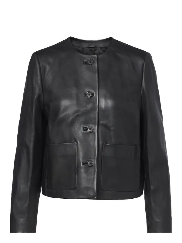 NILI LOTAN Ophelie Leather Jacket - Black