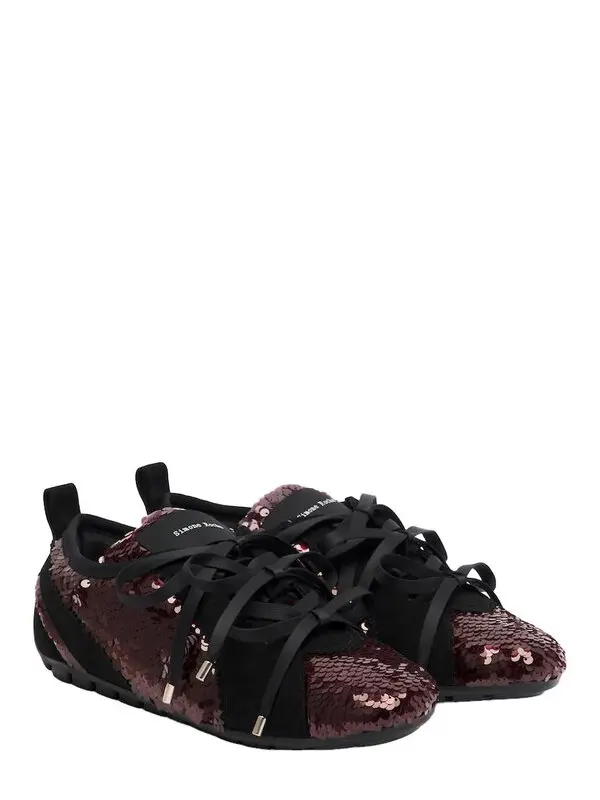 Simone Rocha Sequined Ballerina Sneakers - Burgundy