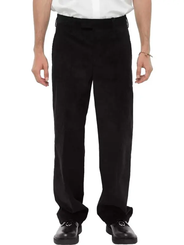 Neil Barrett Ribbed Velour Loose-fit Trousers - Black