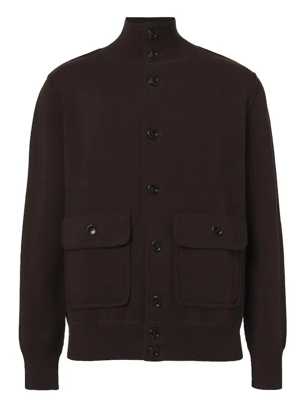 ALLUDE Knitted Wool And Cashmere Cardigan - Brown