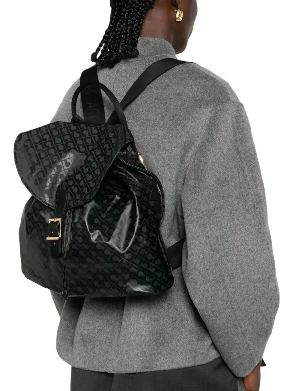 GHERARDINI Logo Print Buckle-fastening Backpack - Black