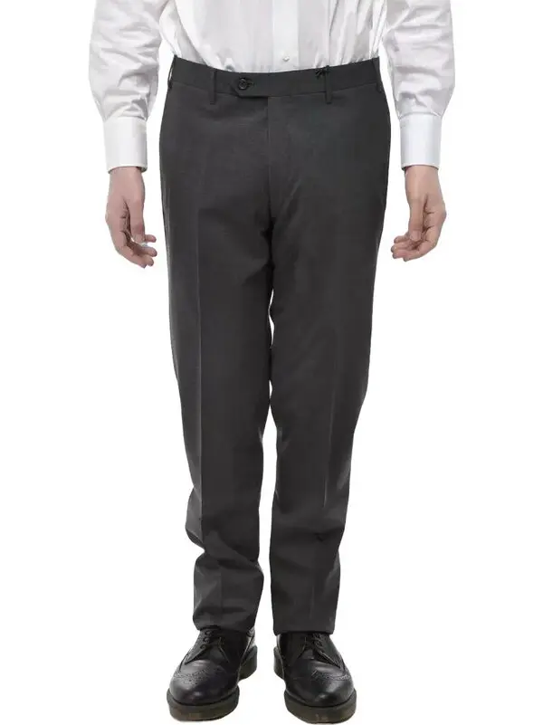 Corneliani Virgin Wool Trousers With Belt Loops - Grey