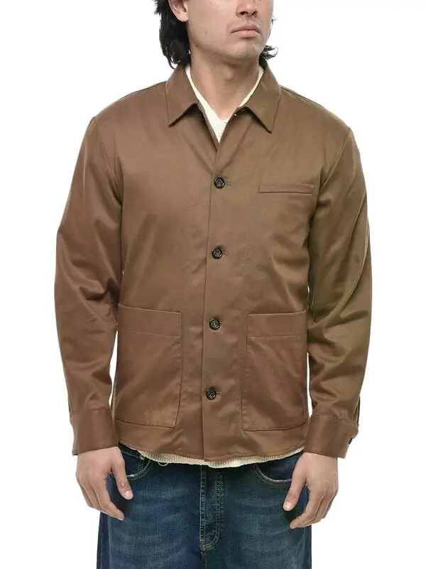 PAOLO PECORA Patch-pocket Overshirt - Brown