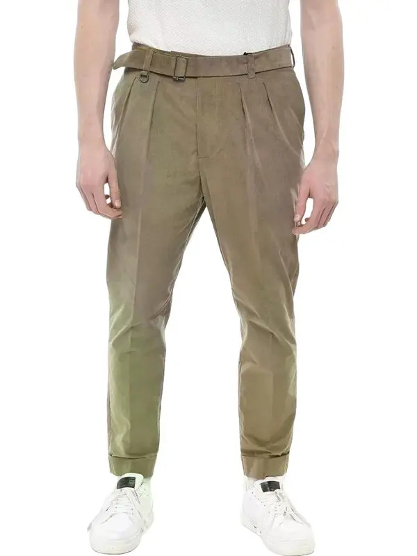 PAOLO PECORA Corduroy Pleated Cotton Trousers - Brown