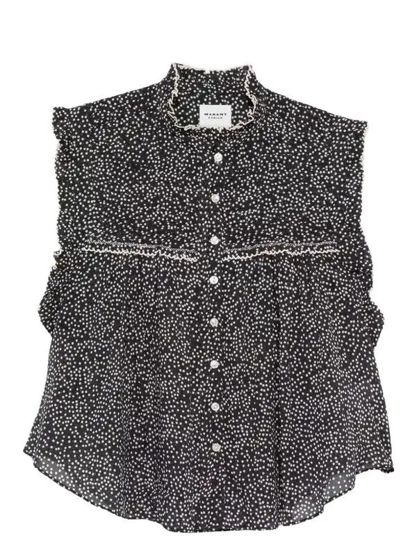 MARANT ETOILE Sleeveless Polka-dot Blouse - Black