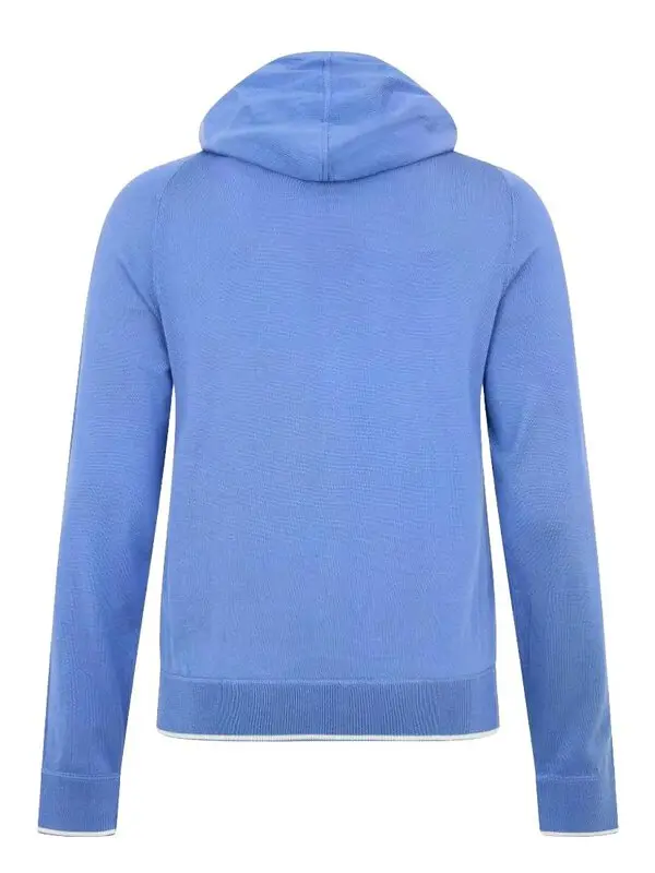 MOORER Zip-up Drawstring Cardigan - Blue