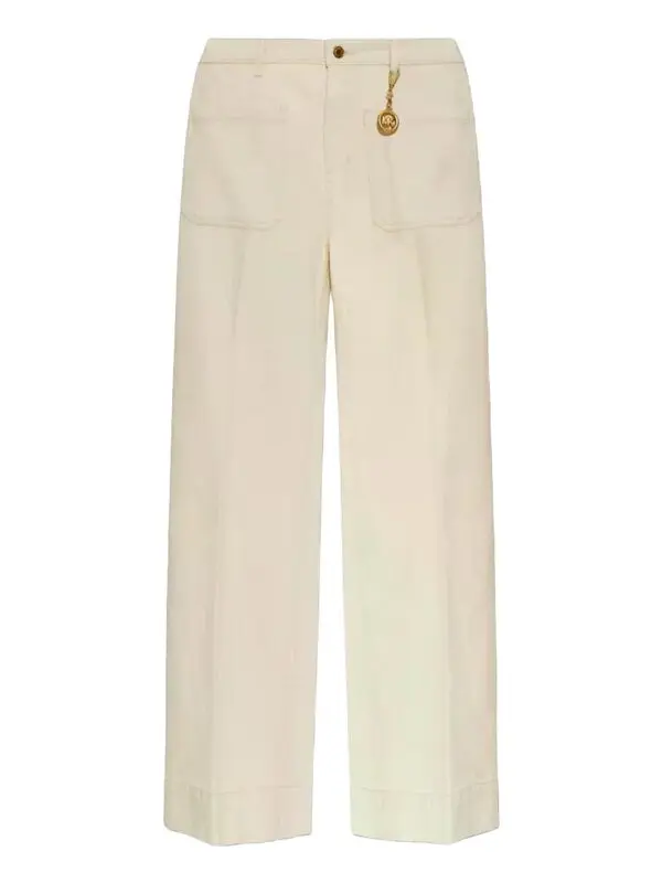 Michael Kors Cotton Flared Trousers - Neutrals