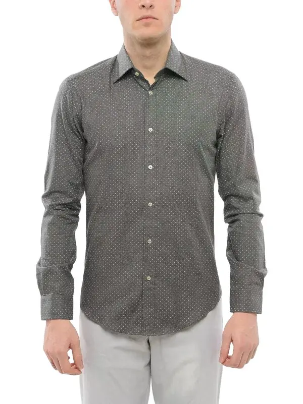 Brian Dales Polka-dot French-collar Shirt - Grey