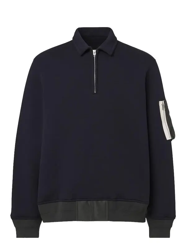 Sacai Cotton-blend Polo Sweatshirt - Blue