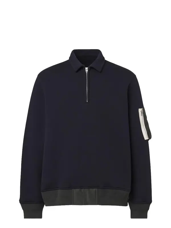 Sacai Cotton-blend Polo Sweatshirt - Blue