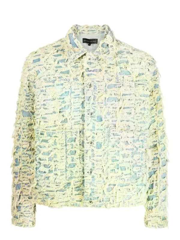 WHO DECIDES WAR Distressed Denim Jacket - Blue