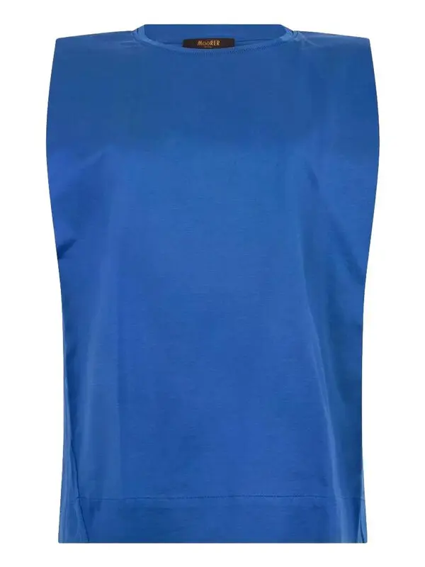 MOORER Sleeveless Vest With Padded Shoulders - Blue