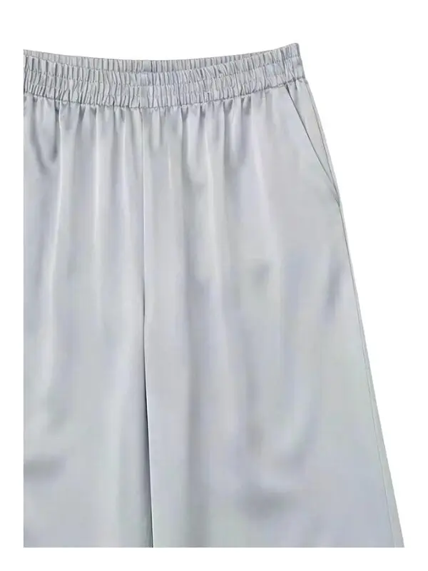 Eleventy Wide-leg Trousers With Elasticated Waistband - Grey
