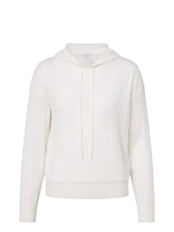 Eleventy Cable-knit Cashmere Hoodie - White