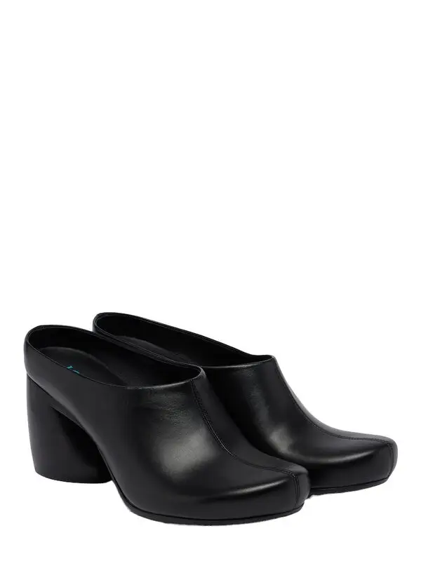 Loewe Oval Leather Mules - Black