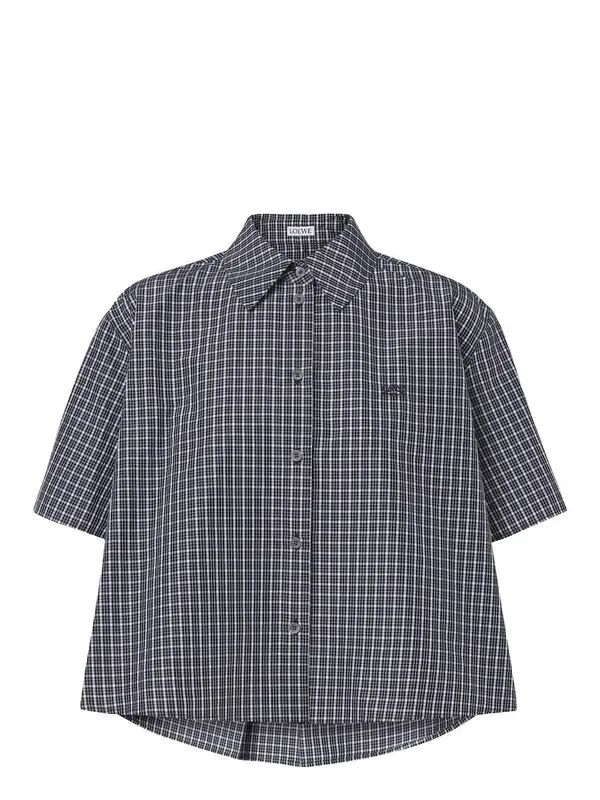 Loewe Checked Cotton-blend Shirt - Black